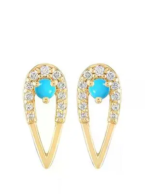 EDEN PRESLEY Turquoise And Diamond Earrings - Gold