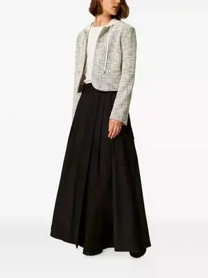TWINSET Flannel Wrap-around Maxi Skirt