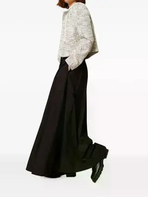 TWINSET Flannel Wrap-around Maxi Skirt