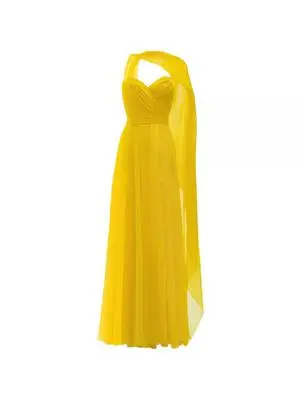 GEMY MAALOUF Draped Cape Detail Gown