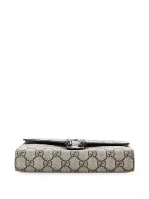 Gucci Dionysus Chain Wallet Gg Coated Canvas - Brown