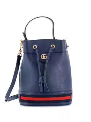 Gucci Ophidia Leather Bucket Bag - Blue