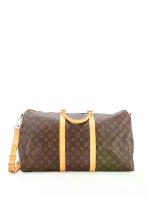 LOUIS VUITTON Keepall Bandouliere Monogram Canvas 50 Travel Bag - Brown