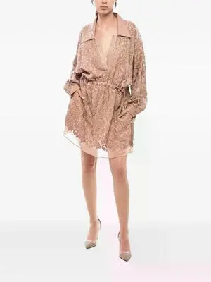 Stella McCartney Animal-print Mini Shirt Dress - Pink