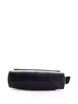 Gucci Gg Embossed Perforated Leather Messenger Bag