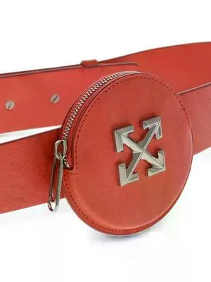Off-White Leather Belt With Coin Pocket
