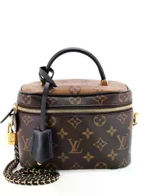 LOUIS VUITTON Vanity Handbag Reverse Monogram Canvas Pm Satchel - Brown