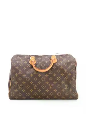 LOUIS VUITTON Speedy Handbag Monogram Canvas 35 Satchel - Brown