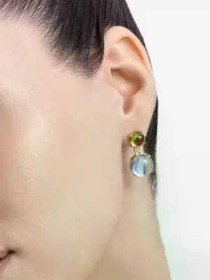 Goshwara Rock N Roll Peridot And Blue Topaz Drop Earrings