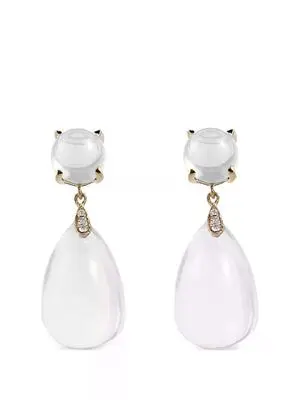 Goshwara Naughty Moon Rock Crystal And Diamond Earrings - Gold
