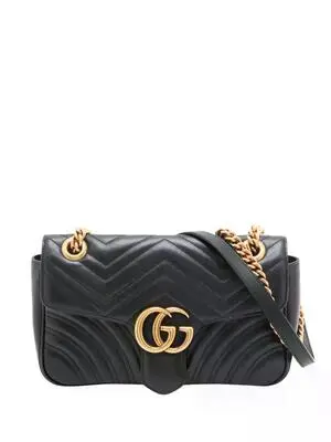 Gucci 2016-2026 Medium Gg Marmont Matelasse Calfskin Shoulder Bag - Black