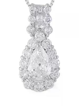 LB EXCLUSIVE Platinum Pear-cut Diamond Pavé Pendant Necklace