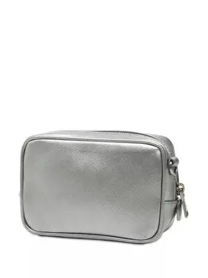Prada Metallic Saffiano Lux Camera Crossbody Bag - Silver