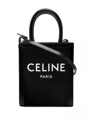 Celine 2020 Mini Canvas Vertical Cabas Tote Satchel - Black