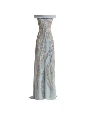 GEMY MAALOUF Embellished Off-the-shoulder Cape Detail Maxi Dress