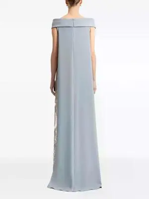 GEMY MAALOUF Embellished Off-the-shoulder Cape Detail Maxi Dress