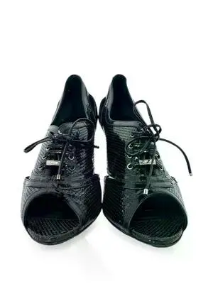 Dior Lace-up Peep-toe Ankle Boots