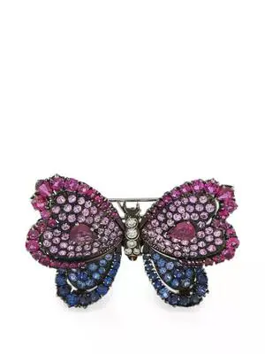 LB EXCLUSIVE Butterfly-motif Multi-stone Brooch