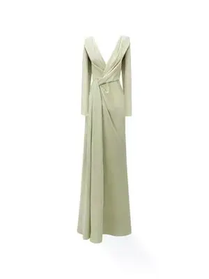 GEMY MAALOUF Draped Cut-out Maxi Dress - Neutrals
