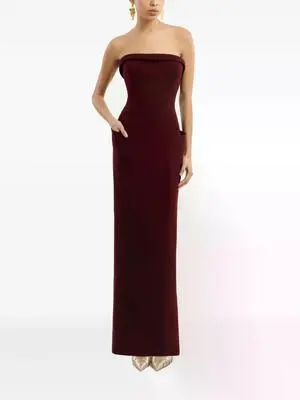 GEMY MAALOUF Strapless Maxi Dress With Pocket Detail