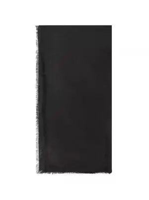 Emporio Armani Modal-blend Scarf With Jacquard Logo Signature Capsule - Black
