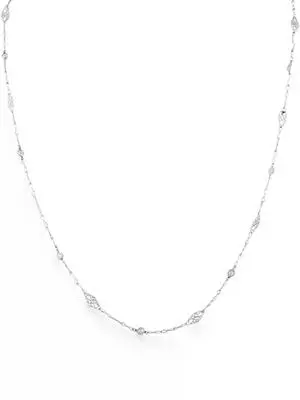 LB EXCLUSIVE Diamond Filigree Station Necklace - Silver