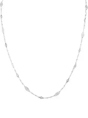 LB EXCLUSIVE Platinum Diamond Filigree Station Necklace - Silver