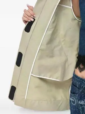 Off-White High Neck Zip And Touch-strap Jacket