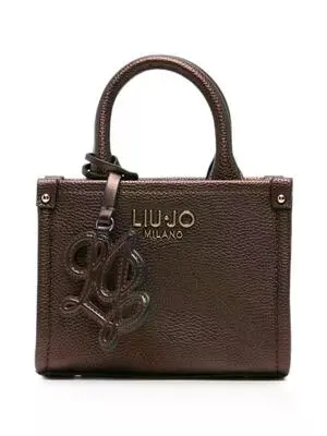 Liu Jo Logo-plaque Pebbled Tote Bag - Brown