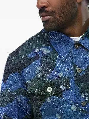 Off-White Evening Camouflage-print Crystal-embellished Denim Jacket
