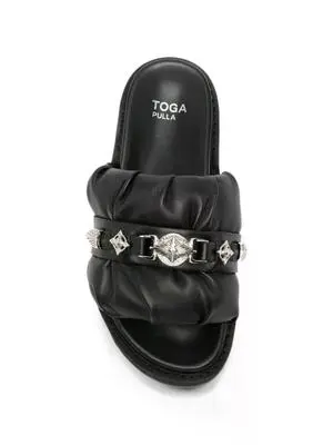 Toga Ruched Metal-embellished Sandals