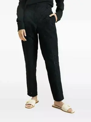 Mantū Embroidered-faille Straight Trousers