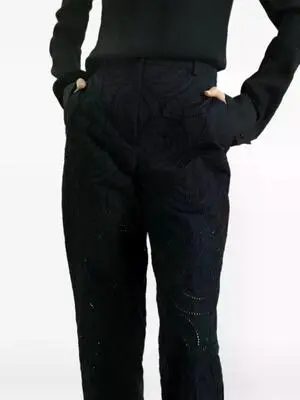Mantū Embroidered-faille Straight Trousers