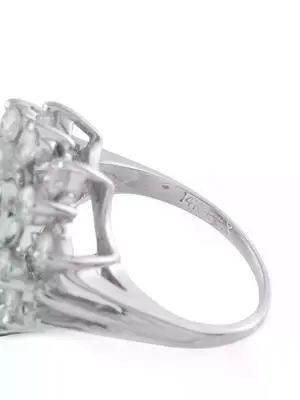 LB EXCLUSIVE 2.90 Carat Diamond Flower Cluster Ring In 14k White Gold