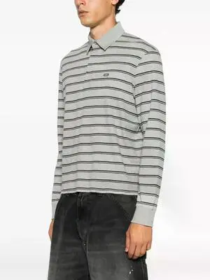 Vetements Striped Long-sleeve Polo Shirt - Grey