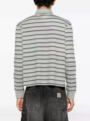 Vetements Striped Long-sleeve Polo Shirt - Grey