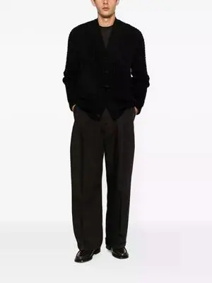 ROBERTO COLLINA Waffle-knit Raglan-sleeve Cardigan