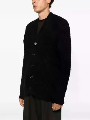 ROBERTO COLLINA Waffle-knit Raglan-sleeve Cardigan