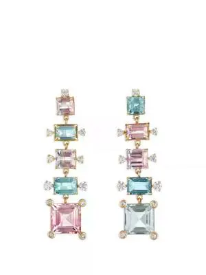 EDEN PRESLEY Tourmaline And Diamond Graduated Earrings - Gold