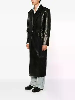ANN DEMEULEMEESTER Leather Buttoned Coat