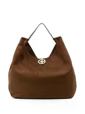 Liu Jo Logo-plaque Studded Tote Bag - Brown