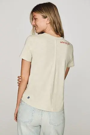PILCRO Bennie Cotton Slim Embroidered T-shirt