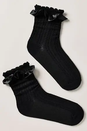 CASA CLARA Lace Socks - Black