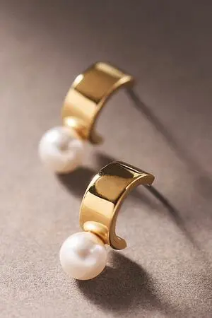Nadri Bianca Mi Hoop Earrgs - Gold
