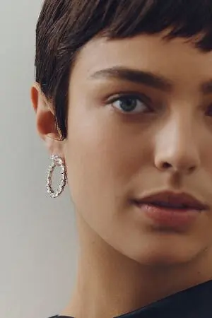 Nadri Runway Front-back Hoop Earrings