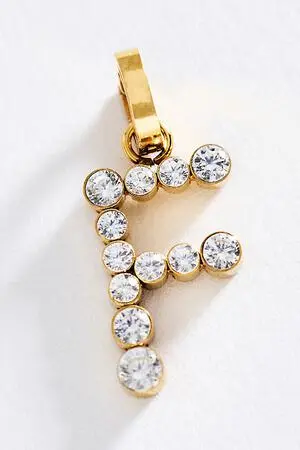 Anthropologie Bezel Pavé Crystal Initial Charm - F