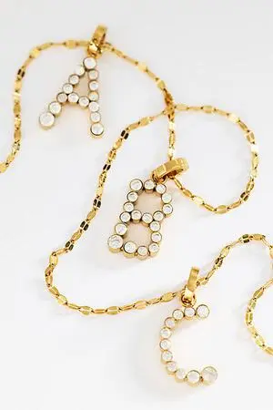 Anthropologie Bezel Pavé Crystal Initial Charm - N