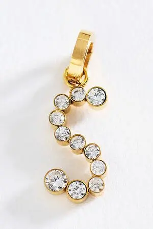 Anthropologie Bezel Pavé Crystal Initial Charm - S