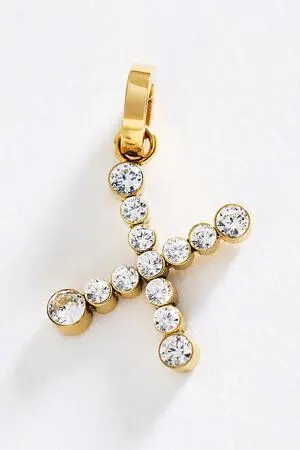 Anthropologie Bezel Pavé Crystal Initial Charm - X