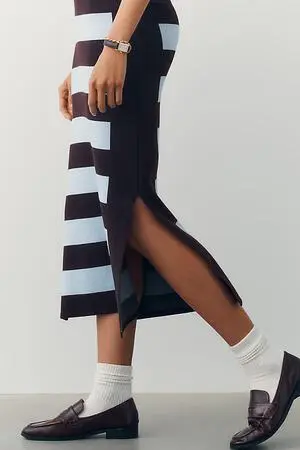 Daily Practice I'm Hooked" Midi Dress With Stripes - Blue Stripe